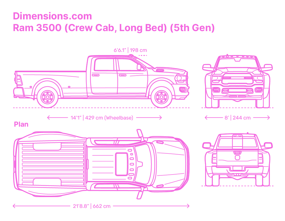 Ram 3500 Crew Cab Long Bed 5th Gen Dimensions Drawings
