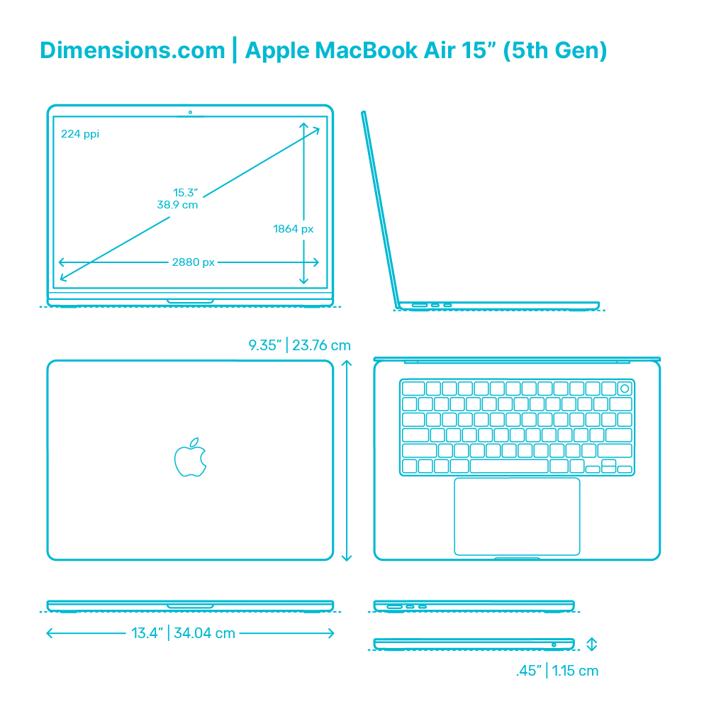 Apple MacBook Air 15 5th Gen Dimensions Drawings Dimensions Apple MacBook Air 15 5th Gen Dimensions Drawings Dimensions