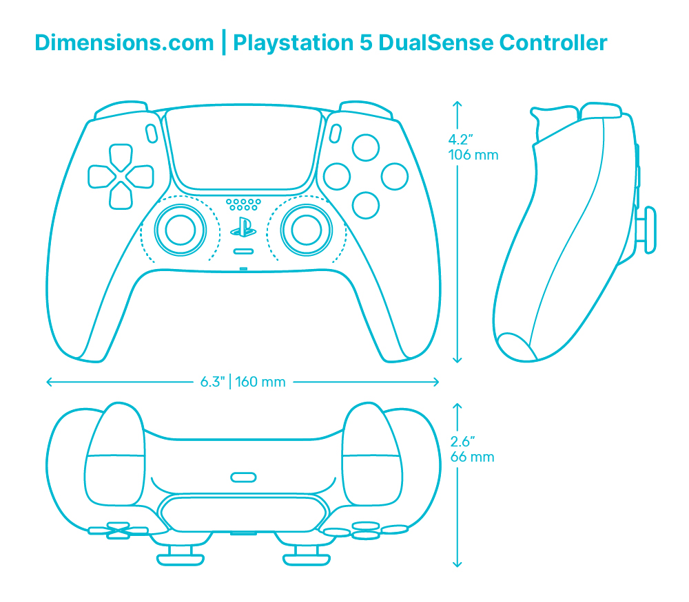 Playstation 5 DualSense Controller Dimensions Drawings Dimensions Playstation 5 DualSense Controller Dimensions Drawings Dimensions